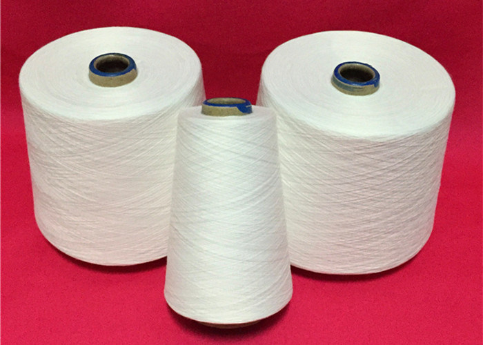 Virgin Polyester Spun Yarn , Ne30 Raw White Ring spun polyester yarn ...
