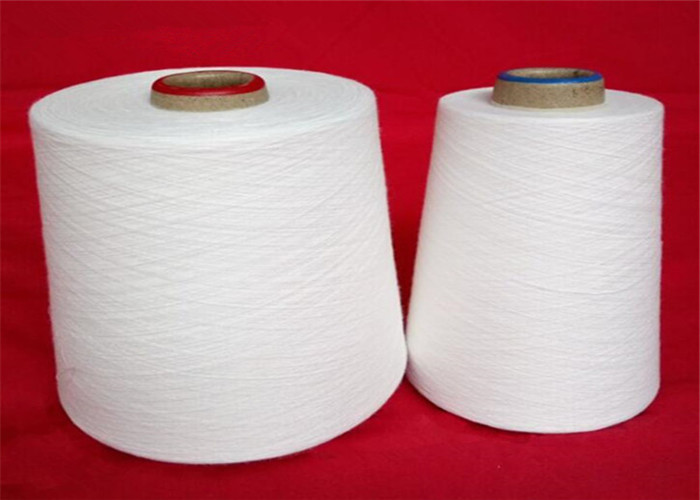 Raw White Polyester Spun Yarn 30S , Eco Friendly Ring Spun For Weaving