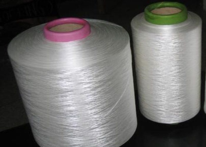 Raw White Polyester Cationic Yarn DTY 75D/72F / Polyester Texturised Yarn Eco - Friendly